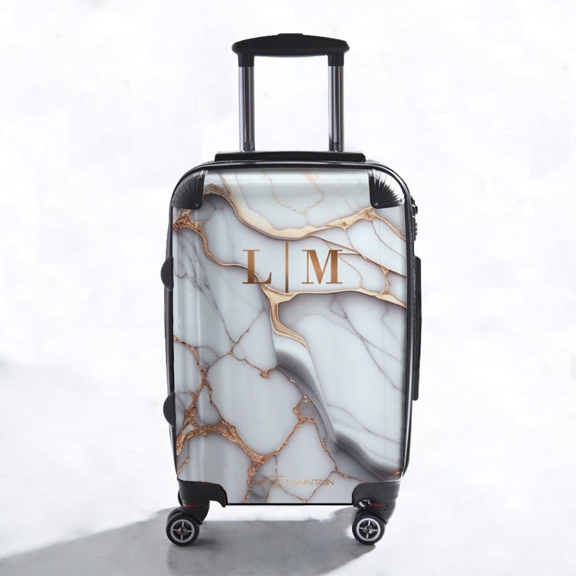 Personalised Bronze Initial Marble Suitcase - LIVE x MAINTAIN