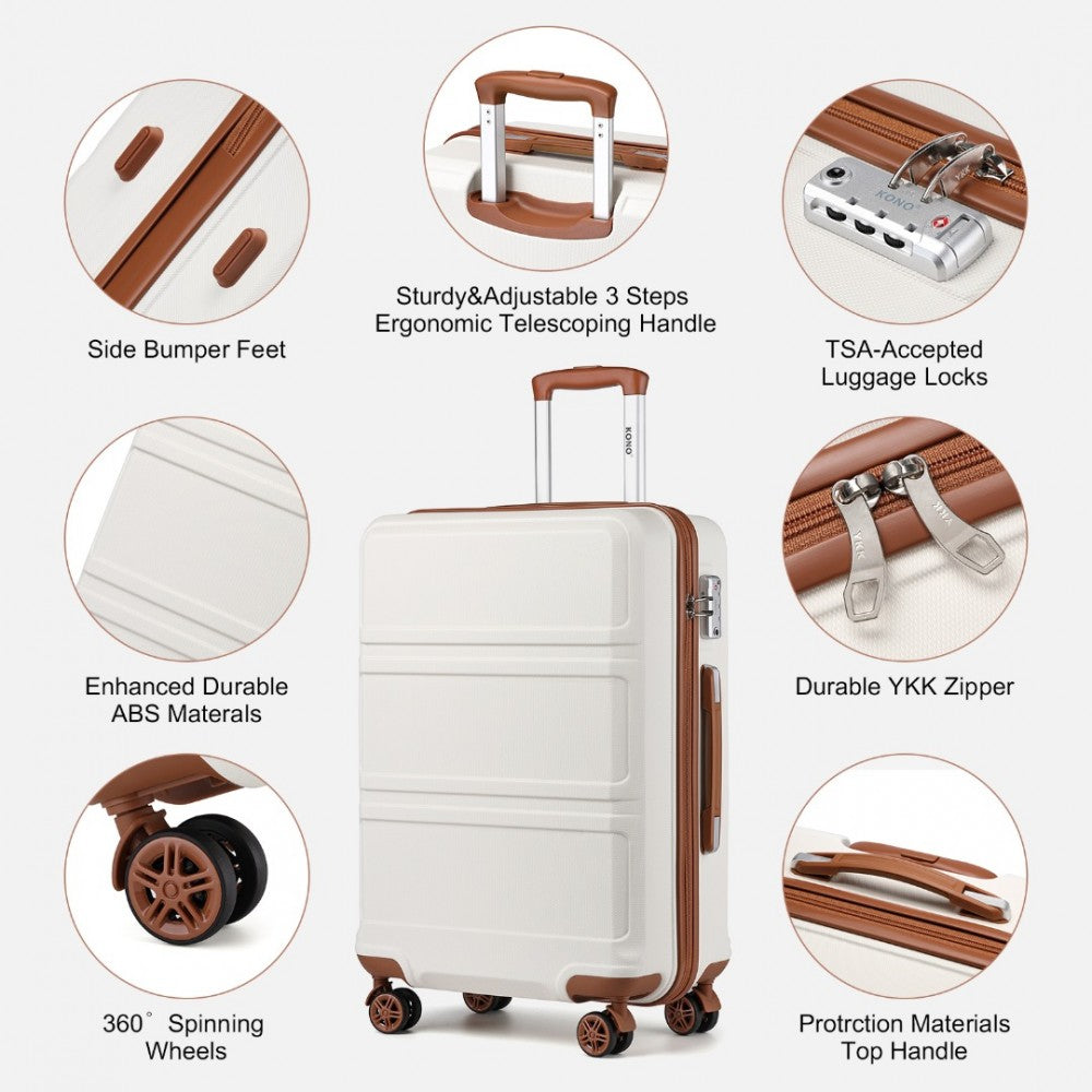 Cream Hard Shell 6 Piece Suitcase Set - LIVE x MAINTAIN