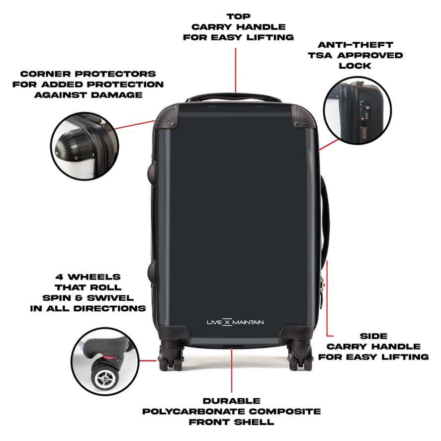 Personalised White Chelsea Marble Name Suitcase - LIVE x MAINTAIN