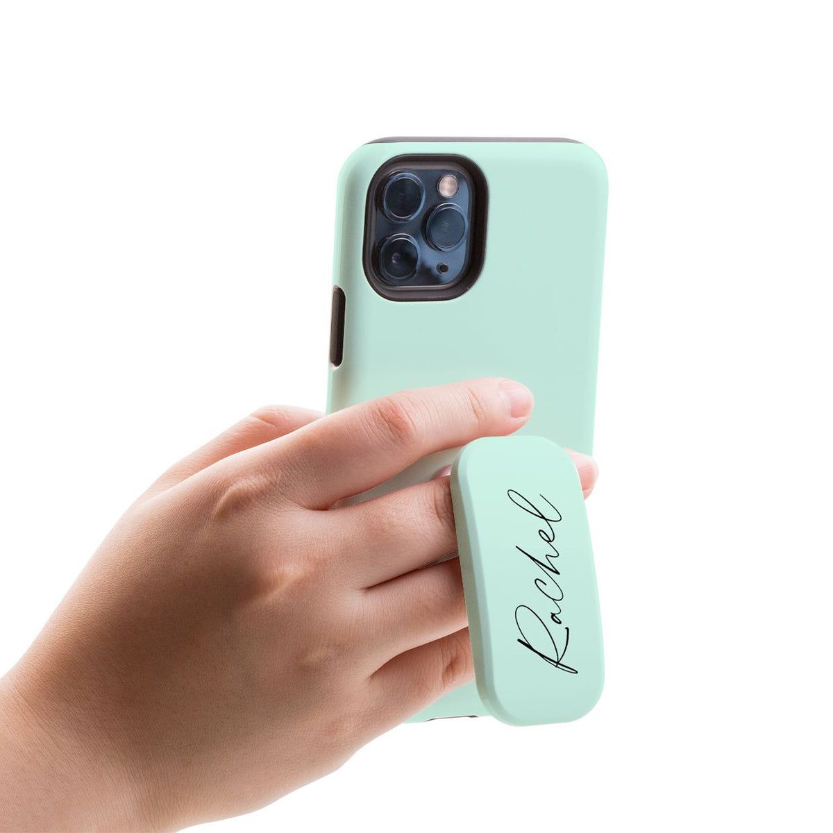Personalised Pale Green Name Phone Grip – LIVE x MAINTAIN