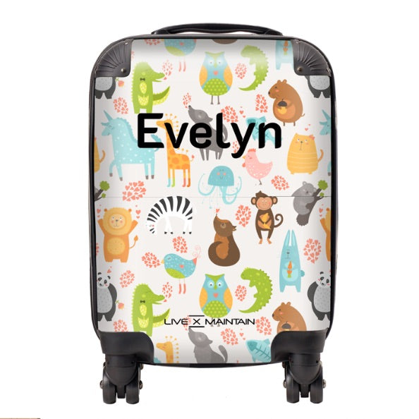 Personalised Zoo Animals Kids Kids Suitcase – LIVE x MAINTAIN